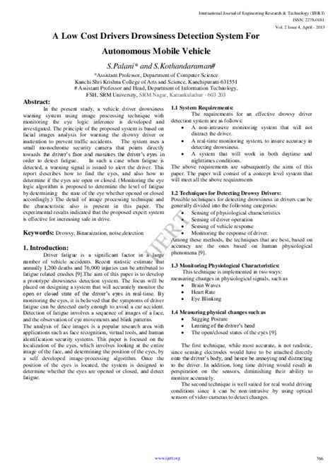 Pdf A Low Cost Drivers Drowsiness Detection System For Autonomous