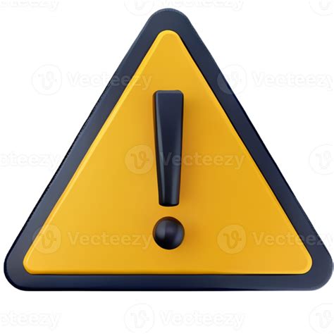3d Exclamation Mark In Triangle Icon Realistic Yellow Triangle Warning Sign Front View Png