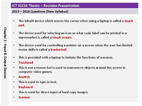 Ict Igcse Theory Revision Presentation 2015 2016 Questions