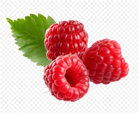 Premium Psd Fresh Raspberry With Leaves Raspberry Isolated Psd