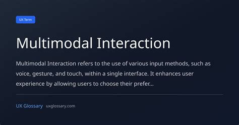Multimodal Interaction Definition Meaning And Examples Ux Glossary