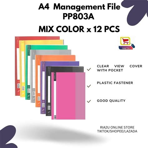 Management File A4 Pp Report File Office File Pocket File Fail Warna Warni Shopee Malaysia
