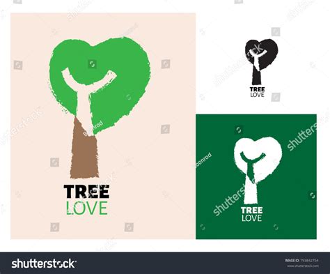 Symbol Logo Tree Love Vector Stock Vector Royalty Free 793842754 Shutterstock
