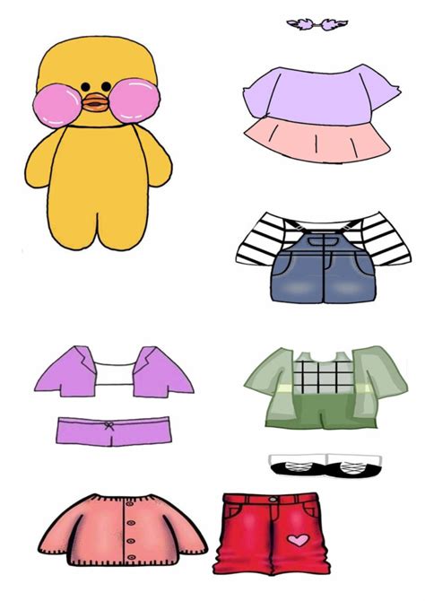 Уточка Лалафанфан из бумаги Одежда для уточки Лалафанфан