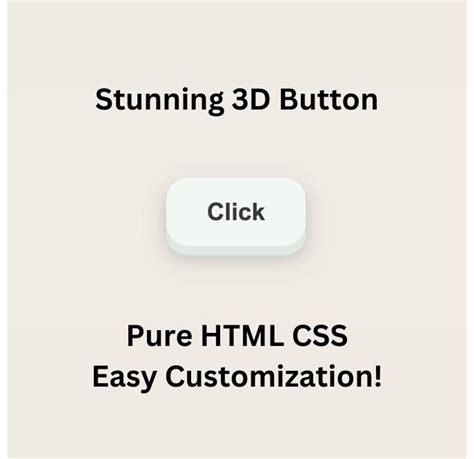 3d Css Button Customizable Pure Htmlcss No Javascript Web Design Element Etsy