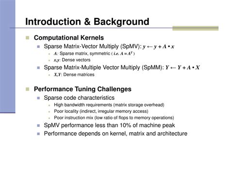 Ppt Optimizations And Bounds For Sparse Symmetric Matrix Vector Multiply Powerpoint Presentation