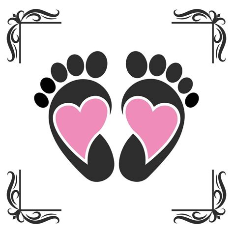 Linda Bebé Huellas 49930537 Vector En Vecteezy