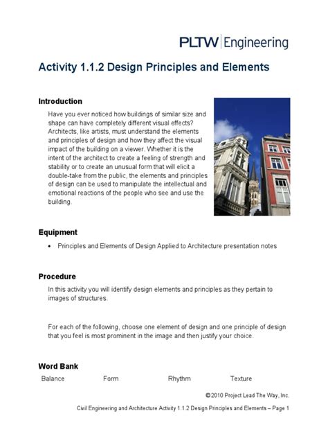 112a Designprincipleselements 1 Pltw Pdf Aesthetics Design