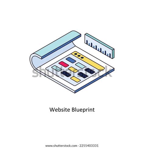 Website Blueprint Vector Isometric Filled Outline Stock Vector Royalty Free 2255403331
