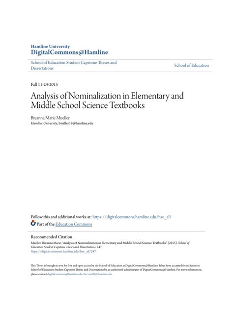 Nominalization In Science Text Pdf Noun Adverb
