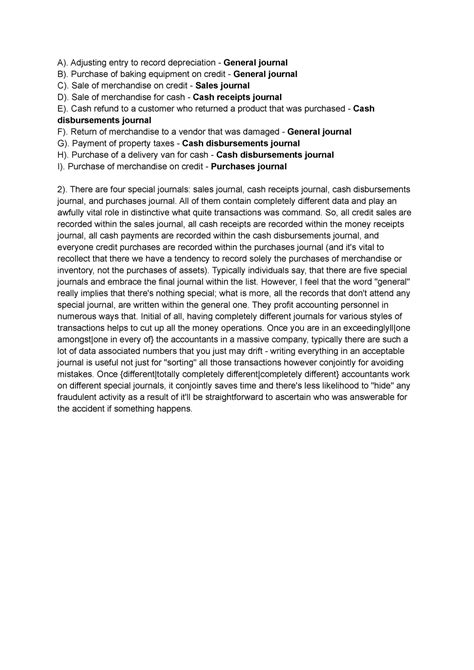 Bus 1102 Learning Journal Unit 4 A Adjusting Entry To Record Depreciation General Journal