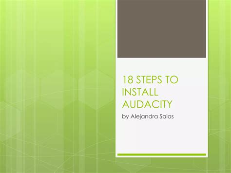 How To Install Audacity PPT