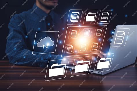 Premium Photo Document Management Concept Online Documentation Database And Digital File