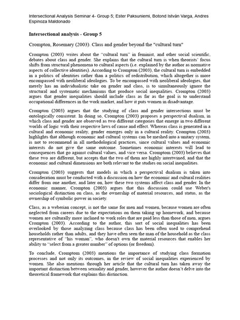 Intersectional Analysis Seminar 4 Group 5 Pdf Sustainability Intersectional Analysis Seminar 4 Group 5 Pdf Sustainability