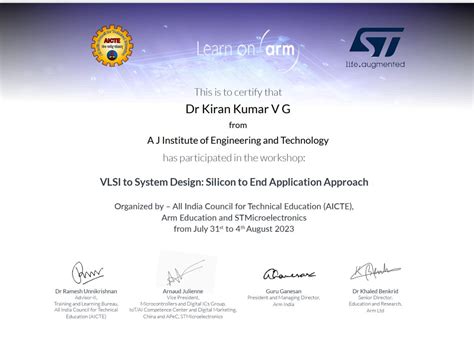 kiran kumar on linkedin received arm india vlsi to system design