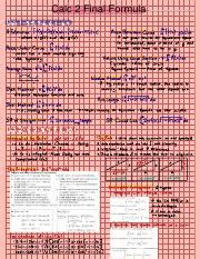 Calc Final Exam Formula Review Course Hero