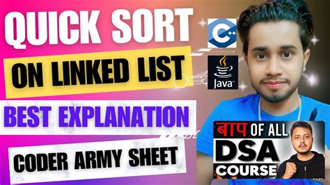 Quick Sort On Linked List Sort Linked List Using Quick Sort Coder