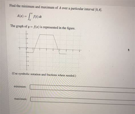 solved find the minimum and maximum of a over a particular