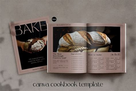 canva cookbook template baker
