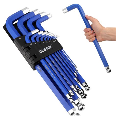 Jumbo Hex Key Allen Wrench Set 13 Piece Metric 2 19mm Long Ball End