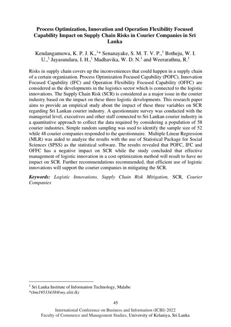 Pdf Process Optimization Innovation And Operation Flexibility Focused Capability Impact On