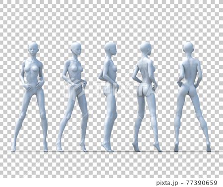 Pose Collection Female Nude In Each Direction Stock Illustration PIXTA