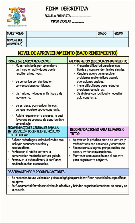 Fichas Descriptivas Tercer Grado Primaria Baúl Didáctico