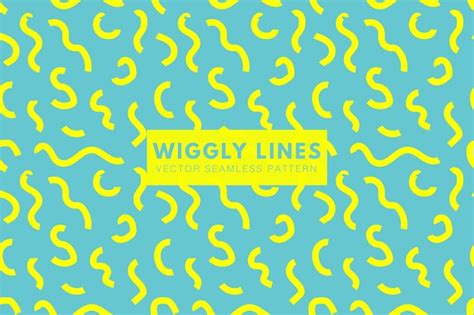 Premium Vector Yellow Wiggly Squiggly Lines Cute Shape Memphis Abstract Seamless Repeat Vector