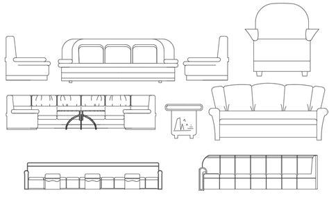 Sofa Plan And Elevation Furniture Cad Blocks Dwg File Cadbull Hot Sex