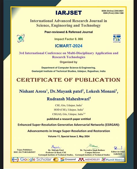 New Paper Published In Iarjset Journal Rudransh M Posted On The Topic Linkedin