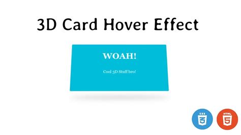 3d Card Hover Effect Htmlcss And Javascript Youtube
