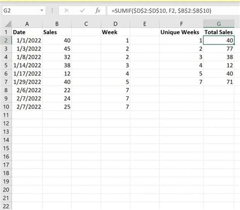 How To Sum By Week In Excel Step By Step Example