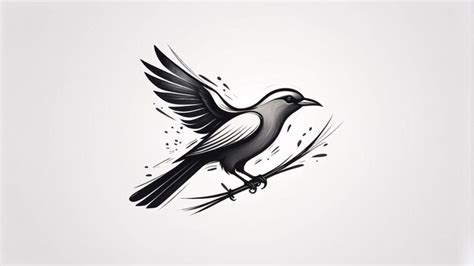 Premium Photo Minimalist Sleek And Simple Bird Perch On A Twig Of A