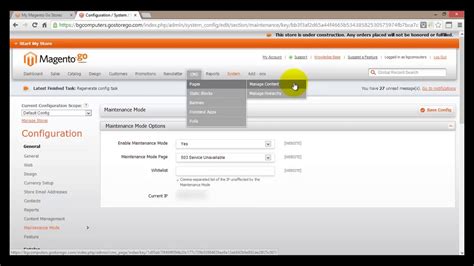 Set The Maintenance Mode Magento Shop Online For Beginner Course And Tutorial 25 Youtube