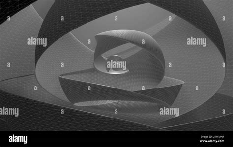 Rendered Simple 3d Scene Of Modified Spiral Object As The Embodiment Of Magnificent