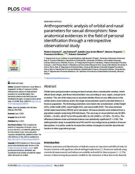 Pdf Anthropometric Analysis Of Orbital And Nasal Parameters For