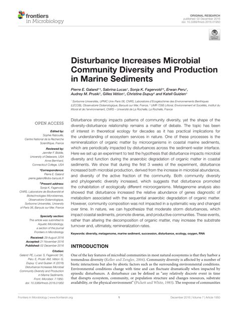 Pdf Disturbance Increases Microbial Community Diversity And