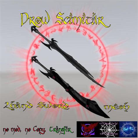 Second Life Marketplace 2 Hand Sword Drow Scimitar