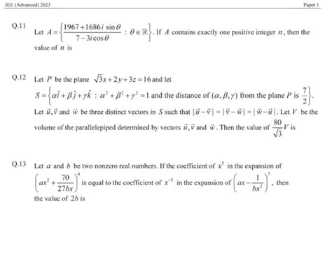 Jee Advanced 2023 Check Paper I Question Paper Here