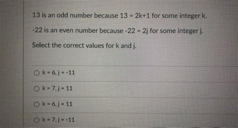 solved 13 is an odd number because 13 2k 1 for some