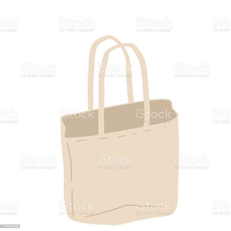 캔버스 토트 백 천 에코 쇼핑객 플랫 만화 일러스트레이션 식료품 용 재사용 가능한 가방 가방에 대한 스톡 벡터 아트 및 기타