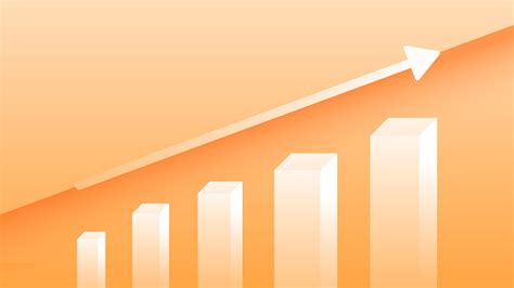 벡터 오렌지 옐로우 화이트 그라데이션 배경 3d 비즈니스 그래프 차트 화살표 개체 성장 상징 위로 이동에 대한 스톡 벡터 아트 및 기타 이미지 Istock