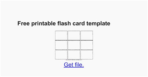 Google Docs Flash Card Template AT A GLANCE
