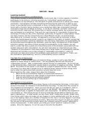 Week9 Docx SOC103 Week Learning Content Overview Of Consumption And