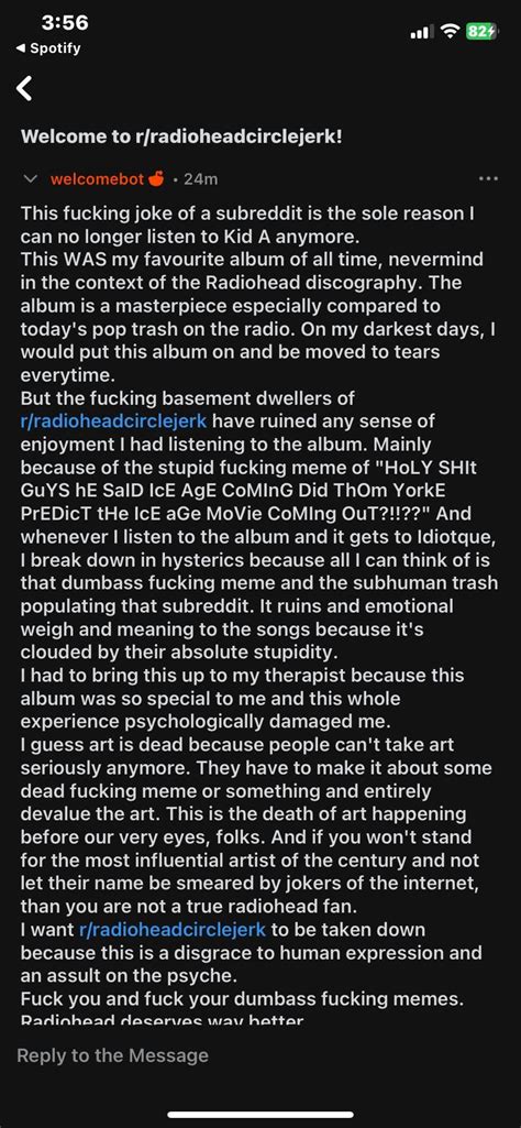 Welcome Bot Is Fuckin Mad 😭 Rradioheadcirclejerk