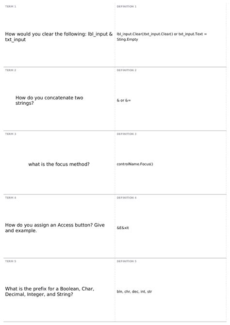 Chapter 3 Test Cs Visual Basicnet Programming Quizzes Programming Languages Docsity