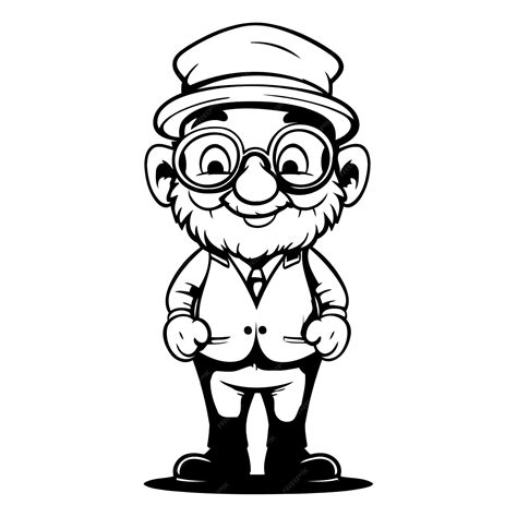 Premium Vector Cartoon Illustration Of A Happy Old Man Wearing A Cap