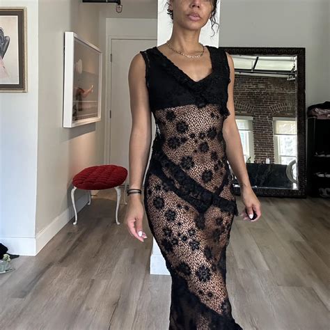 The Most Gorgeous Vintage Black See Through Lace Depop