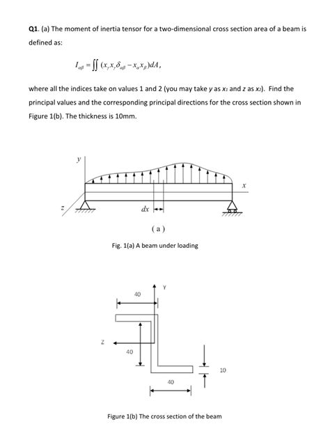 Solved Q1 A ﻿the Moment Of Inertia Tensor For A
