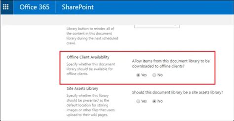 Turn On Off Sync For SharePoint Document Library